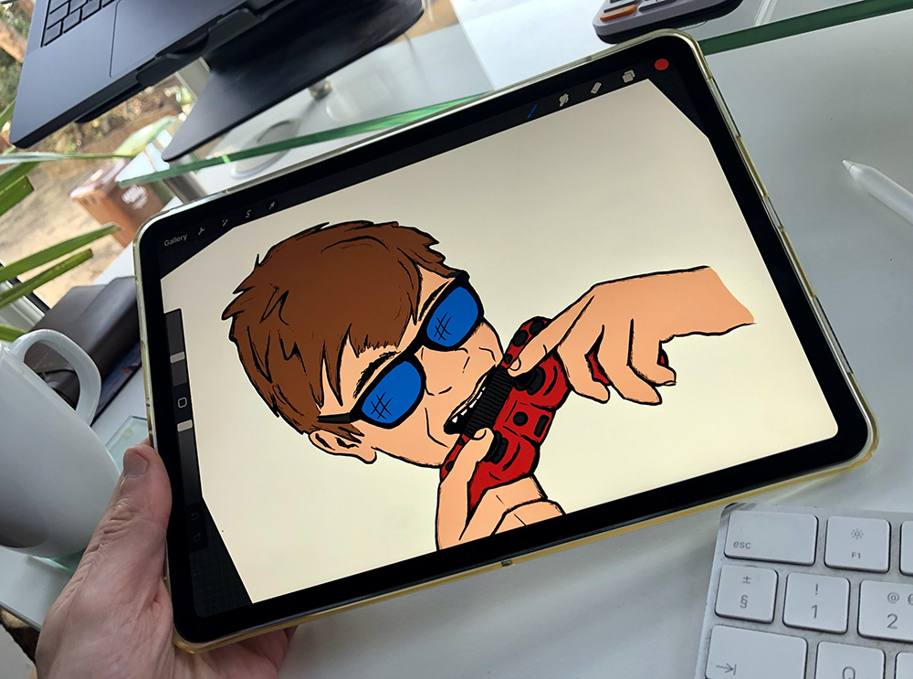 Gaming Logo Design | Gamer Kid with PS Controller Drawing